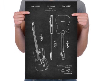 Vintage 1953 guitar by Clarence Fender Patent - Etsy