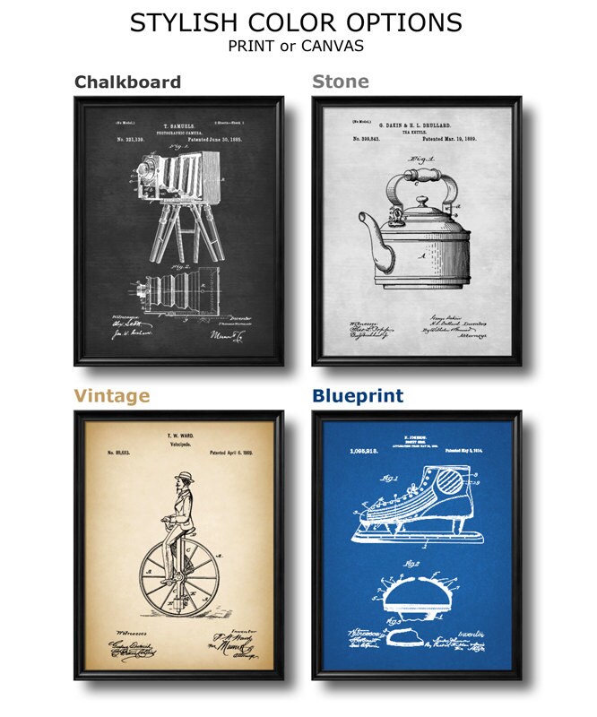 Vintage 1953 guitar by Clarence Fender, Patent Drawing, Retro Art Print ...