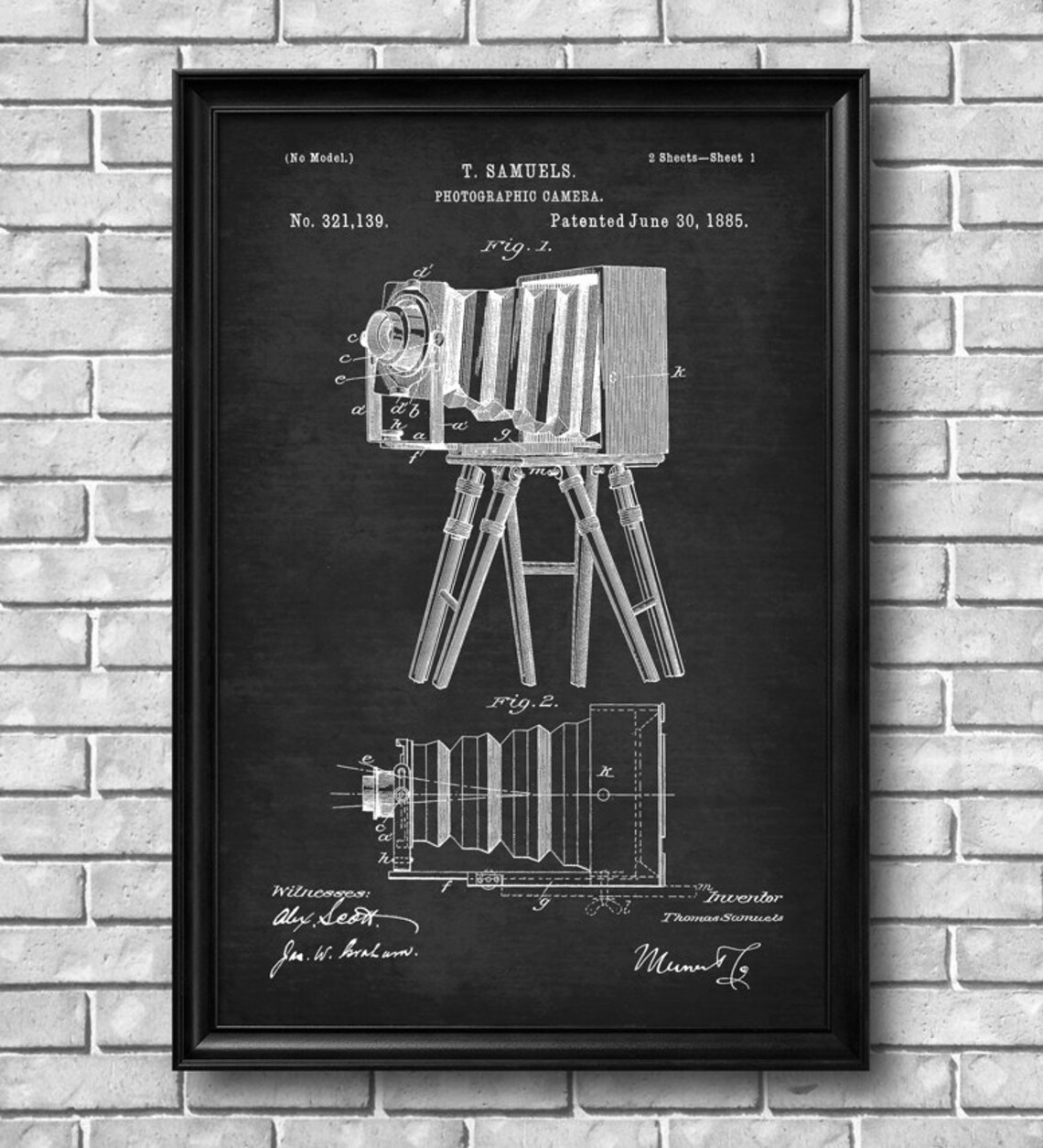 Vintage 1885 "photographic Camera" Patent Drawing, Retro Art Print ...