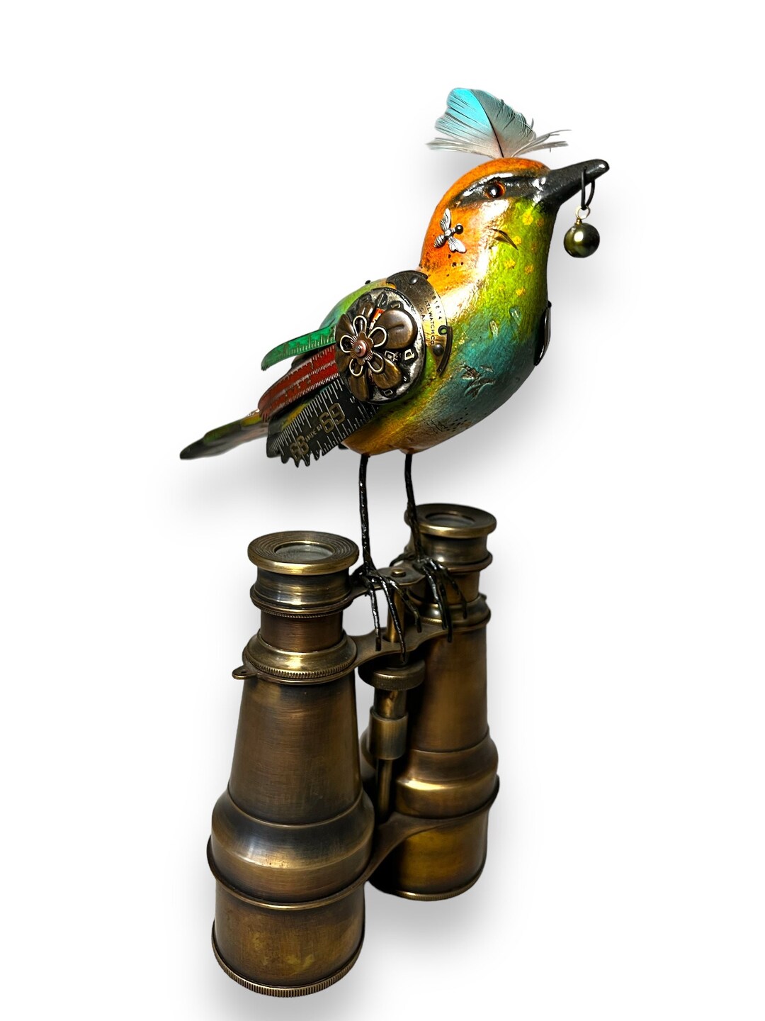 Mullanium Mixed Media Bird on Large Binoculars 11 - Etsy