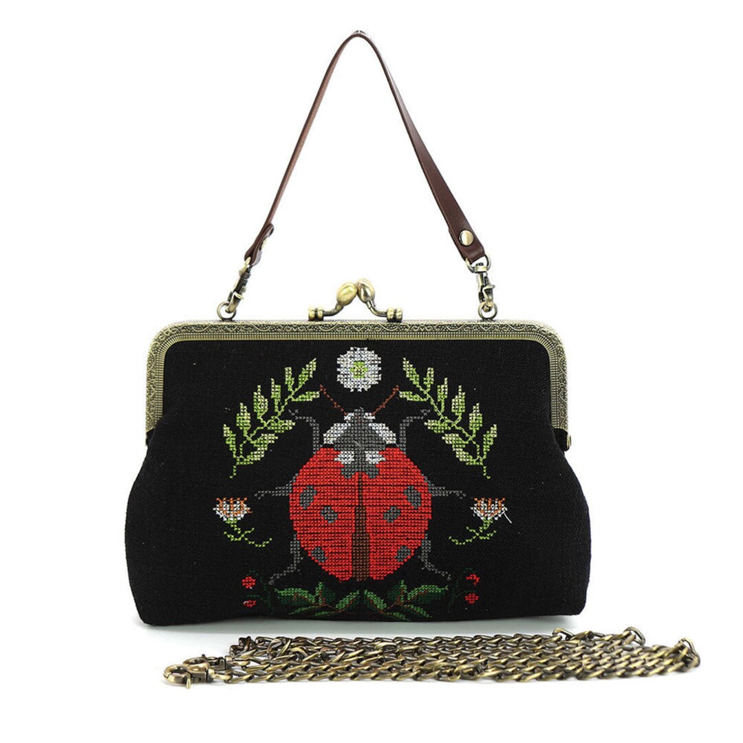 Ladybug Vintage-inspired Kisslock Handbag - Etsy