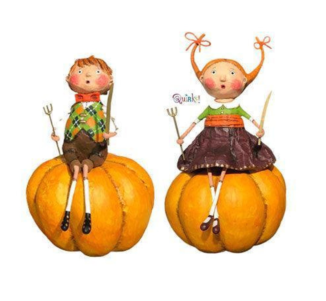 Peter & Prissy Pumpkin Eater Figurines Set of 2 by Lori - Etsy