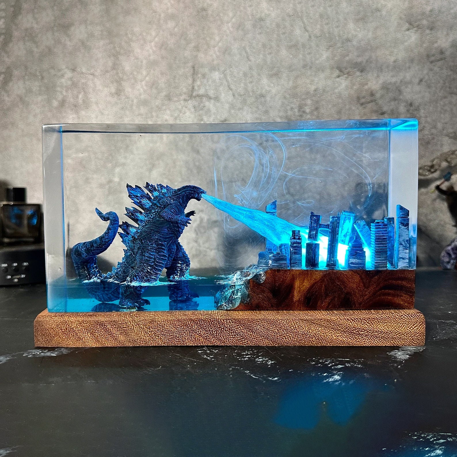 Godzilla Monster Resin Lamp,diorama Resin Epoxy,custom Night Light ...
