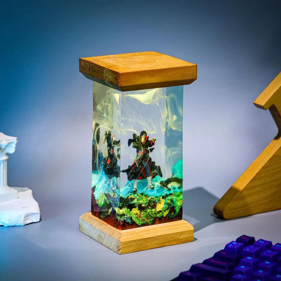 Itachi Uchiha Naruto Epoxy Resin Wood Lamp Night Light Unique Her Him ...