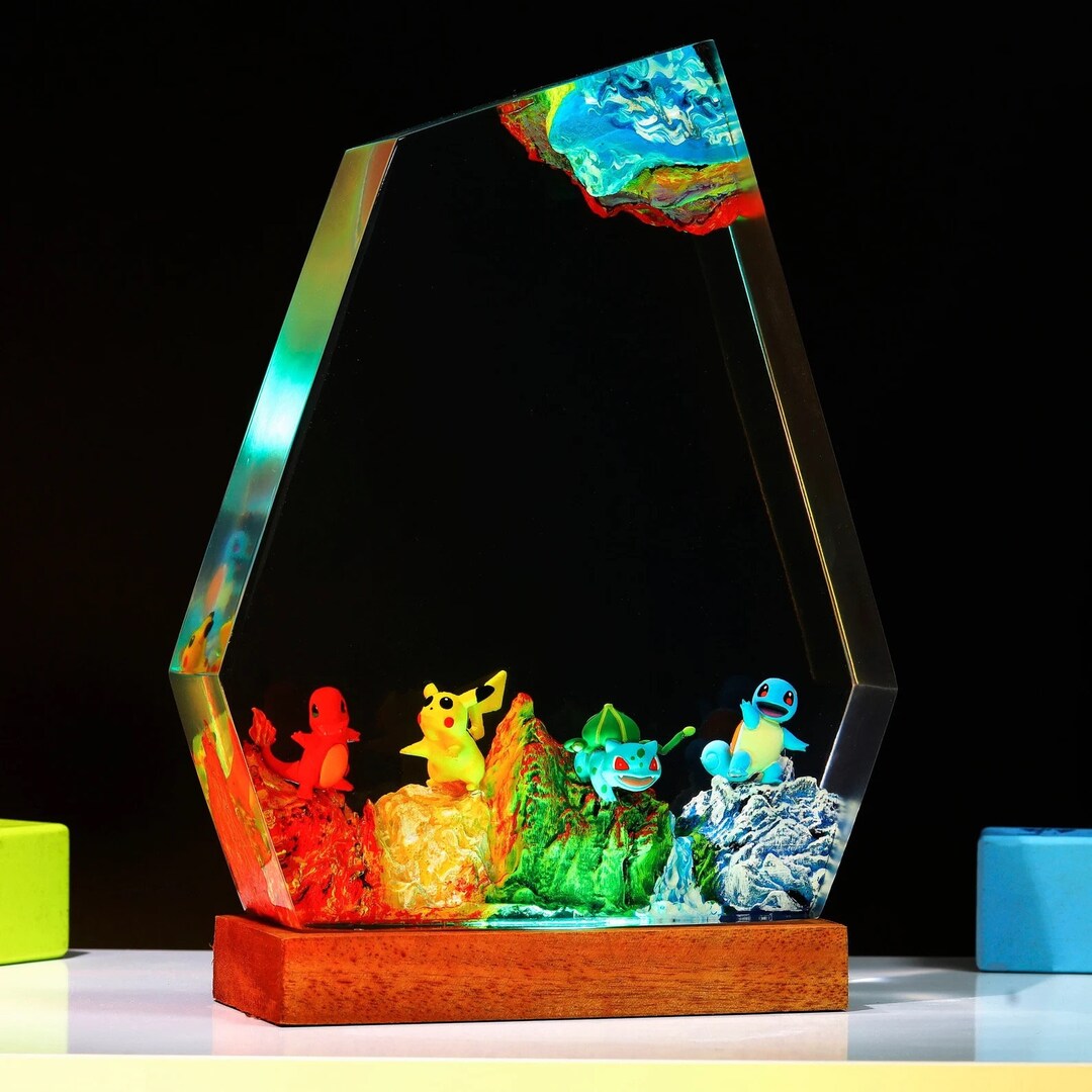 Pokemon Epoxy Lamp Custom Pok.emon Night Light P.okem.on Resin Lamp ...