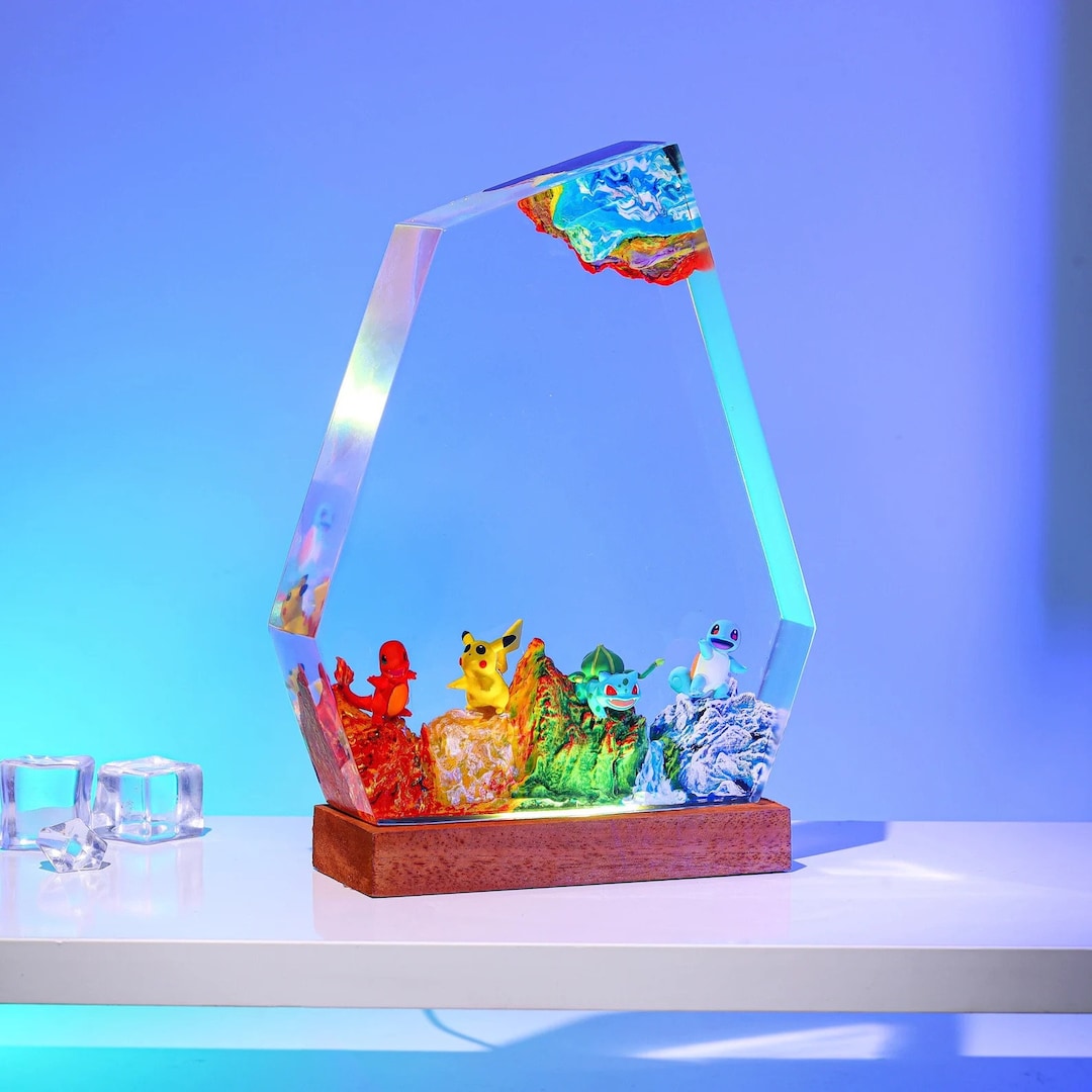 Pokemon Epoxy Lamp Custom Pok.emon Night Light P.okem.on Resin Lamp ...