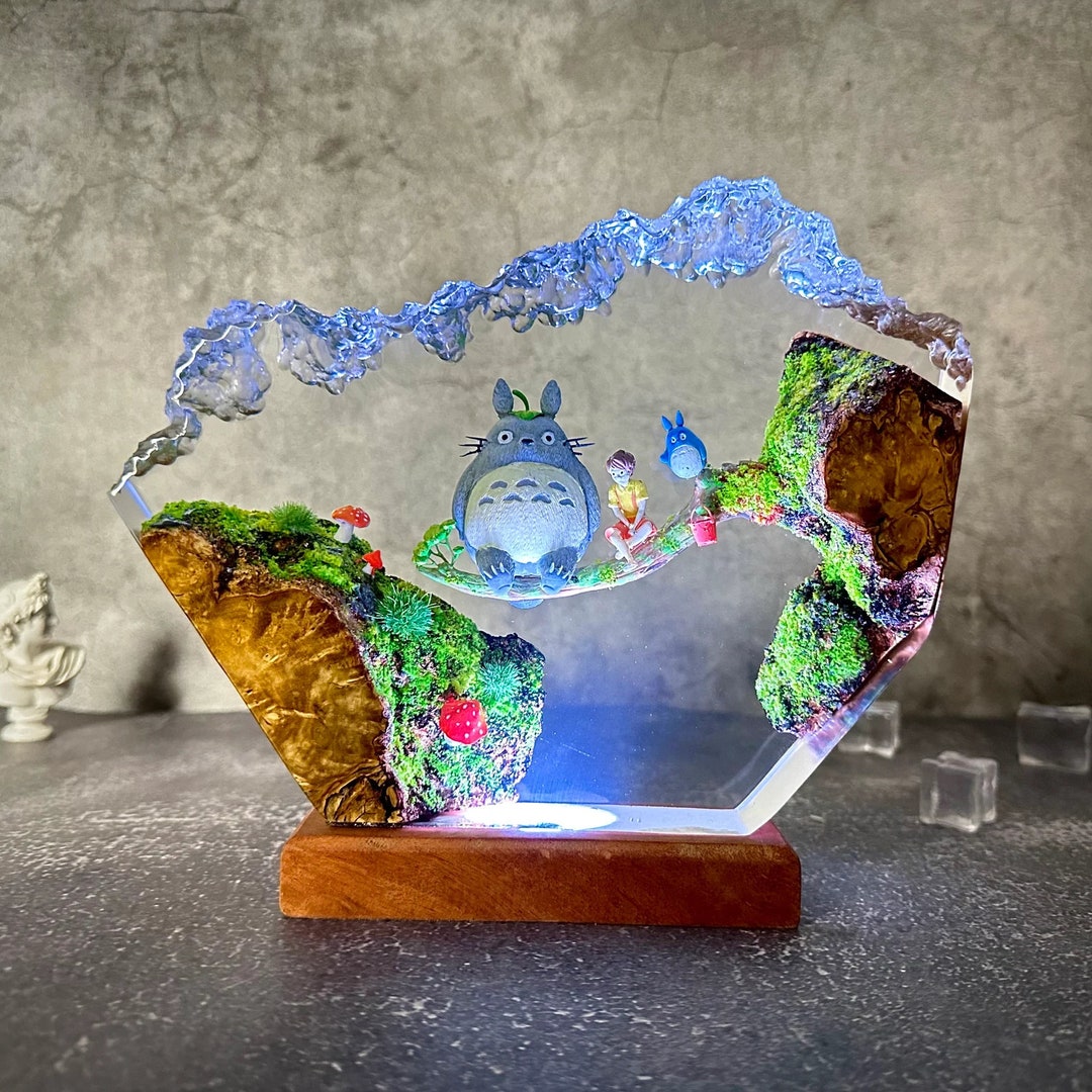 My Neighbor Totoro Ghibli Epoxy Resin Wood Lamp Famous Anime, Epoxy ...