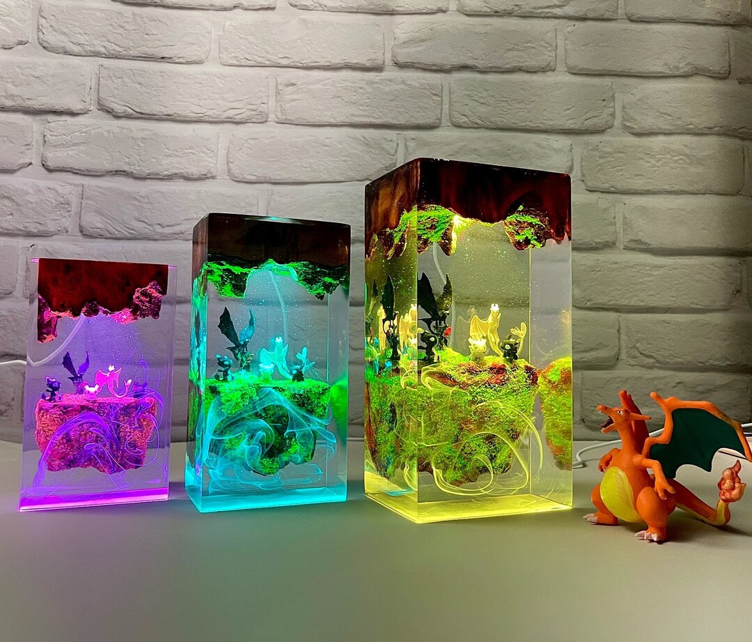 Toothless and Light Fury Epoxy Lamp,family Toothless Night Lights,epoxy ...