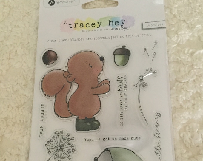 Hampton Art - Tracey Hey Clear Rubber Stamp Set - Nuts About You - 14 ...