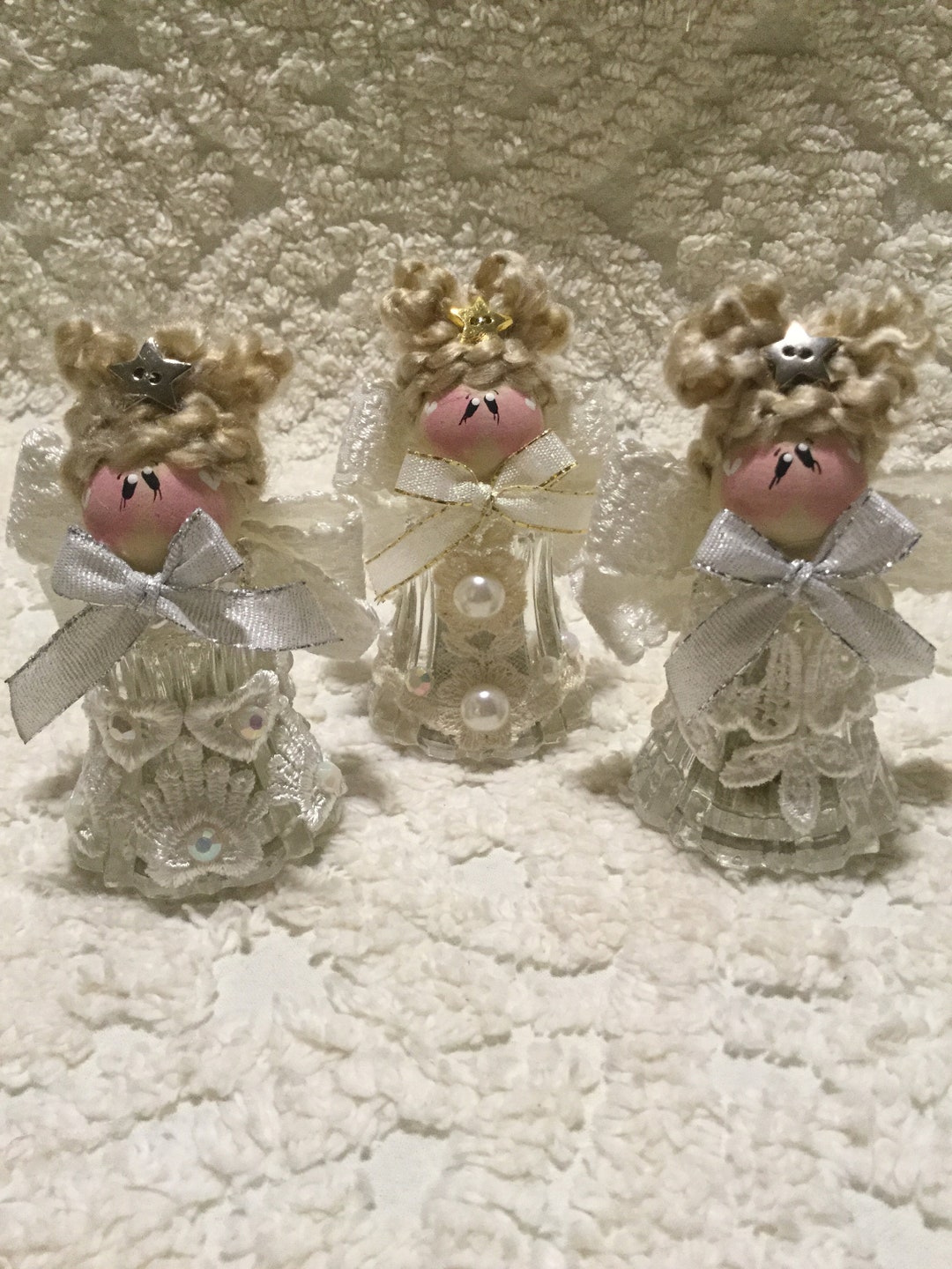 Handcrafted Altered Salt Shaker Angel Trio - Unique - Christmas - LAST ...