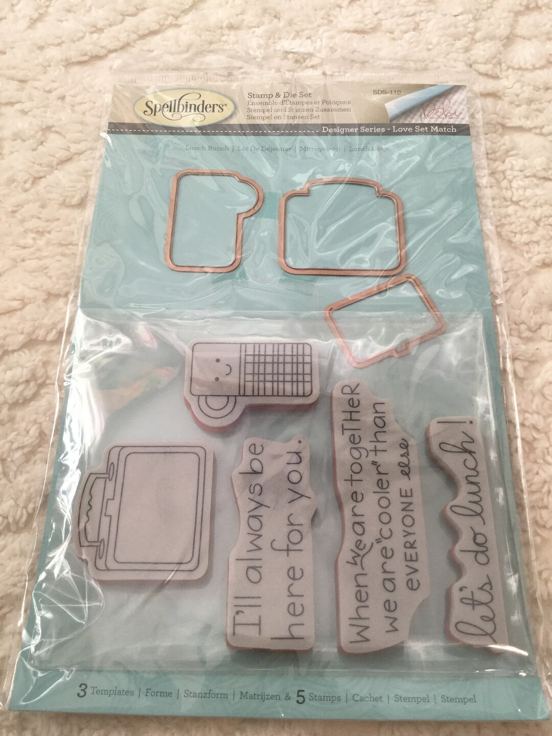 Spellbinders Stamp and Die Set Love Set Match Lunch Bunch NIP - Etsy