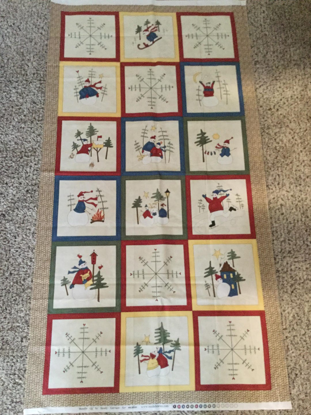 Christmas Fabric Sewing Panel - Wallhanging - Bundle up - Moda - DIY - Etsy