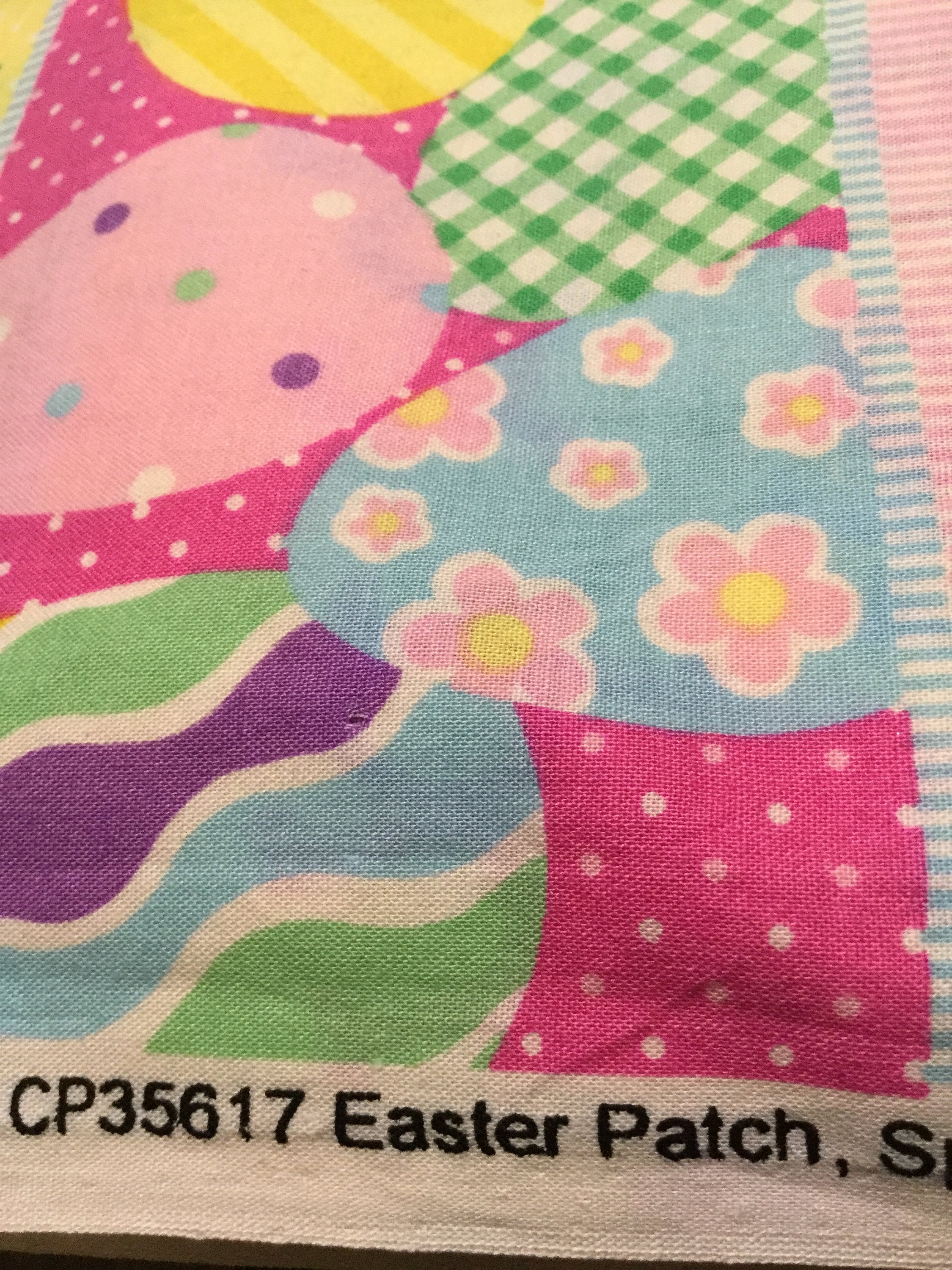 Fun Vibrant Easter Patchwork Style Fabric Large Piece 1 - Etsy