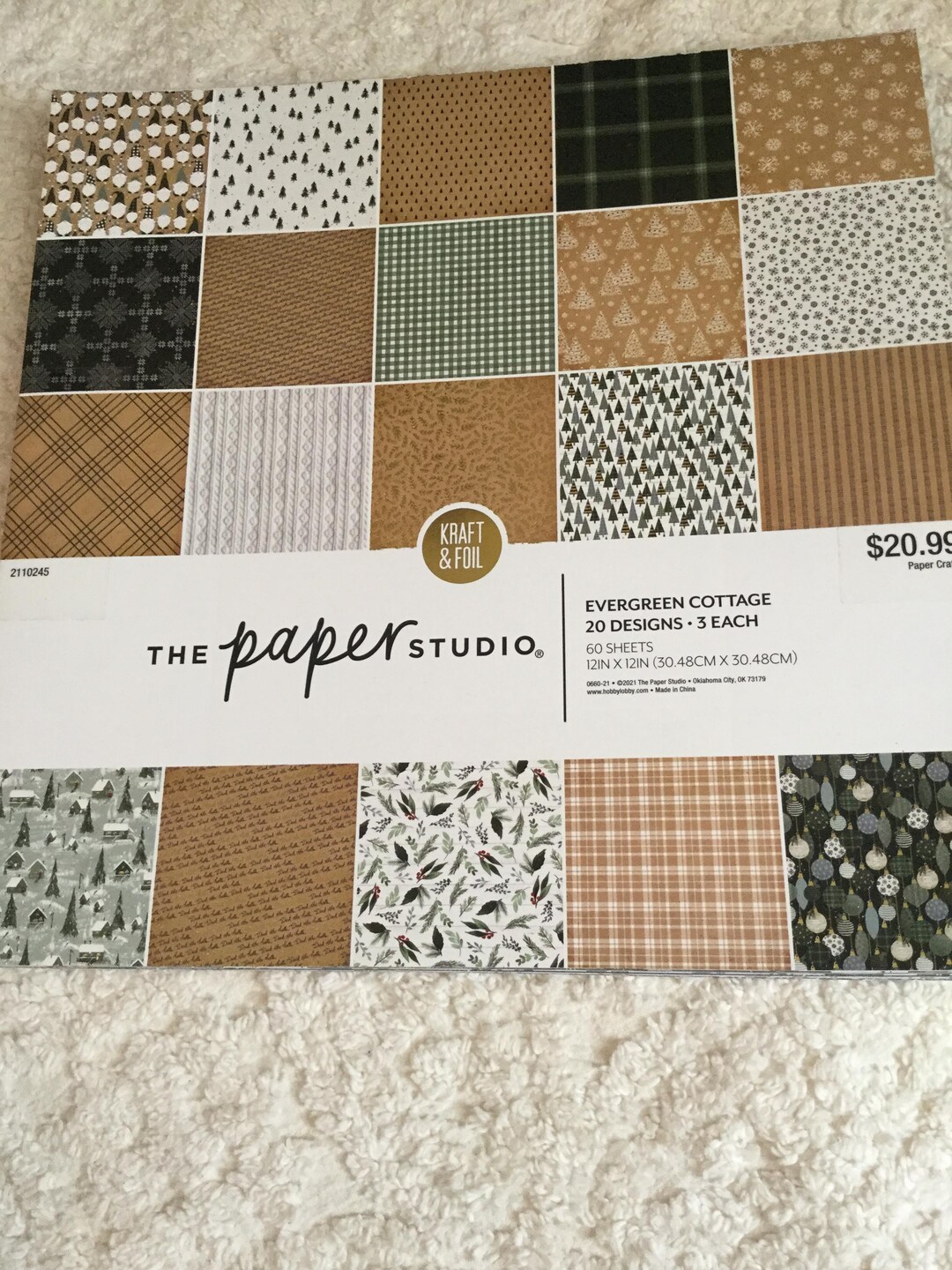 Paper Studio Paper Pad - 12''x12'' - Evergreen Cottage - 60 Sheets - Etsy