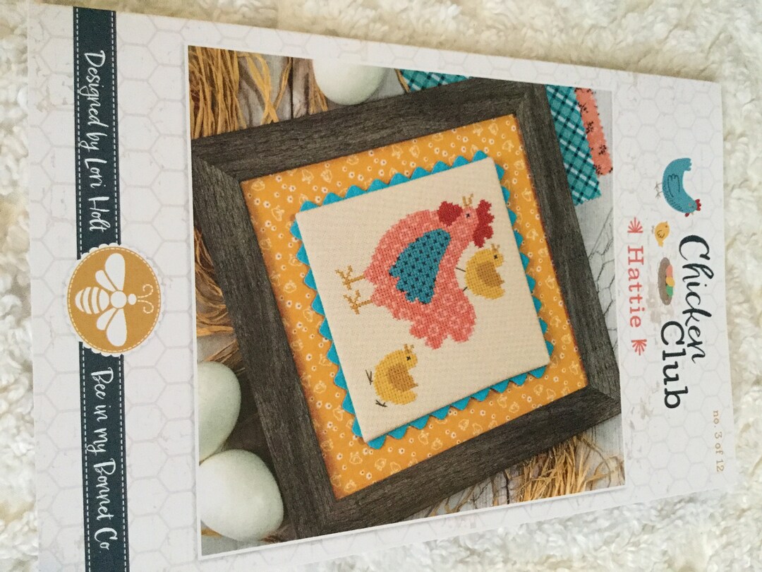 Chicken Club DIY Counted Cross Stitch Pattern Hattie Chickens - Etsy