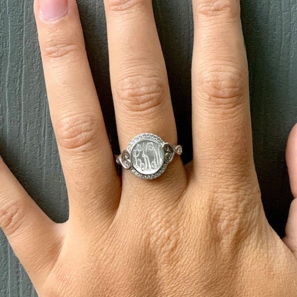 Initial Ring Sterling Silver - Etsy