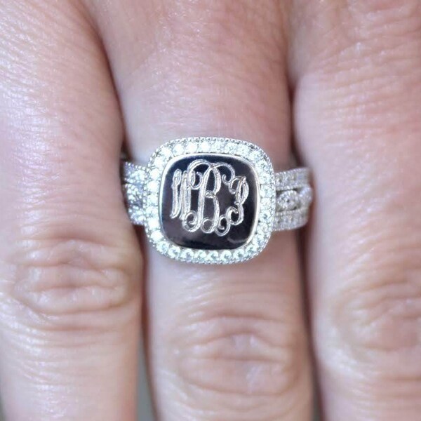 Monogram Ring - Etsy