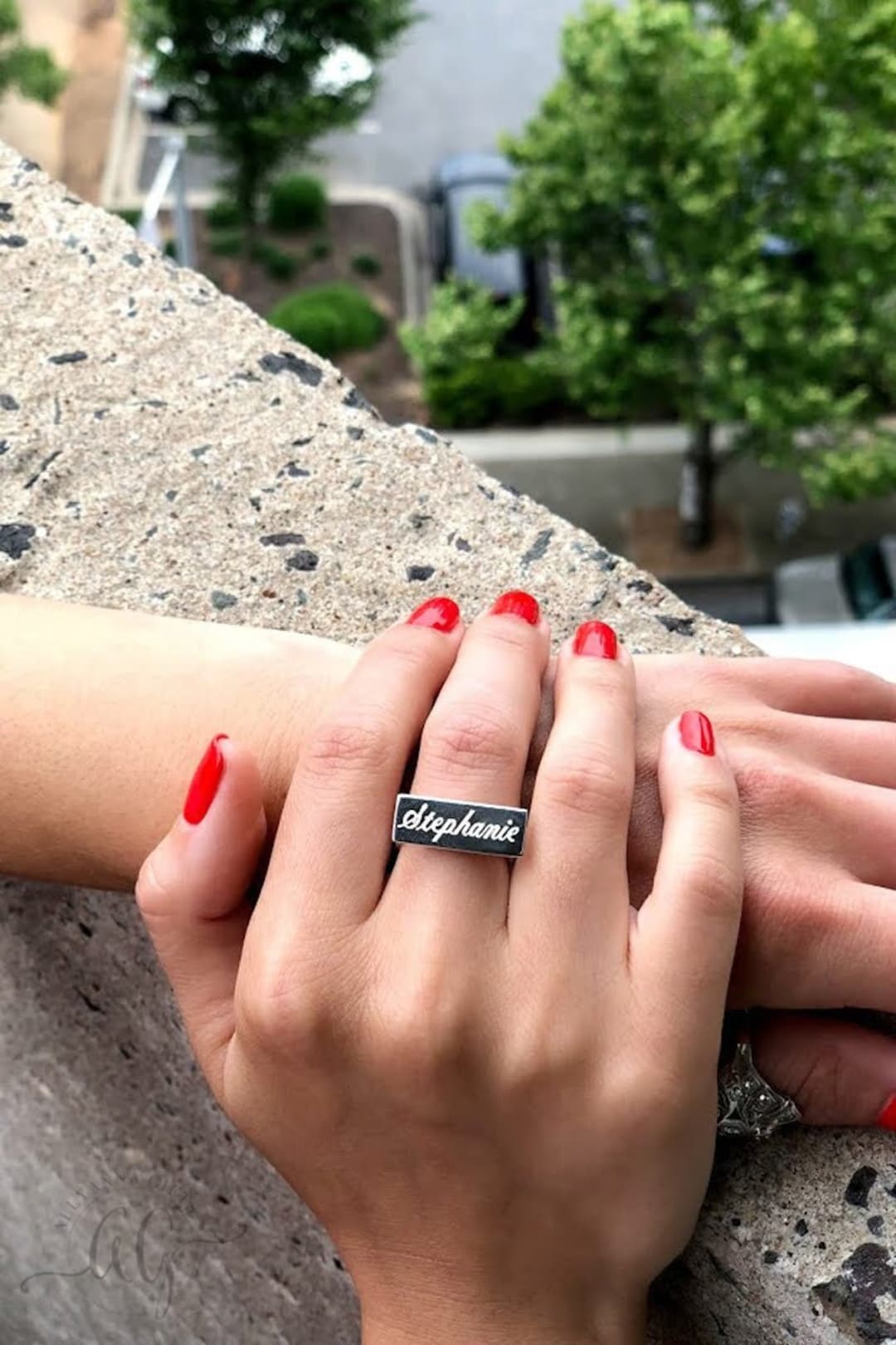 Sterling Silver Name Ring, Sterling Silver Bar Ring, Monogram Sterling ...