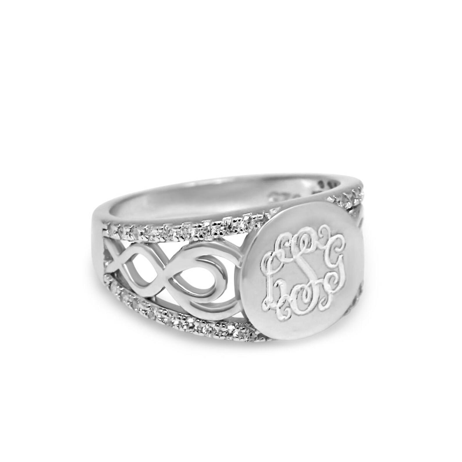 Sterling Silver Monogram Ring Sterling Silver Ring Juliette - Etsy