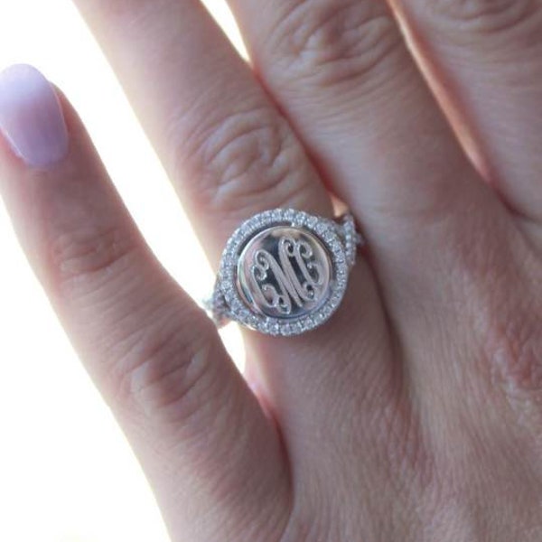 Sterling Silver Initial Rings - Etsy
