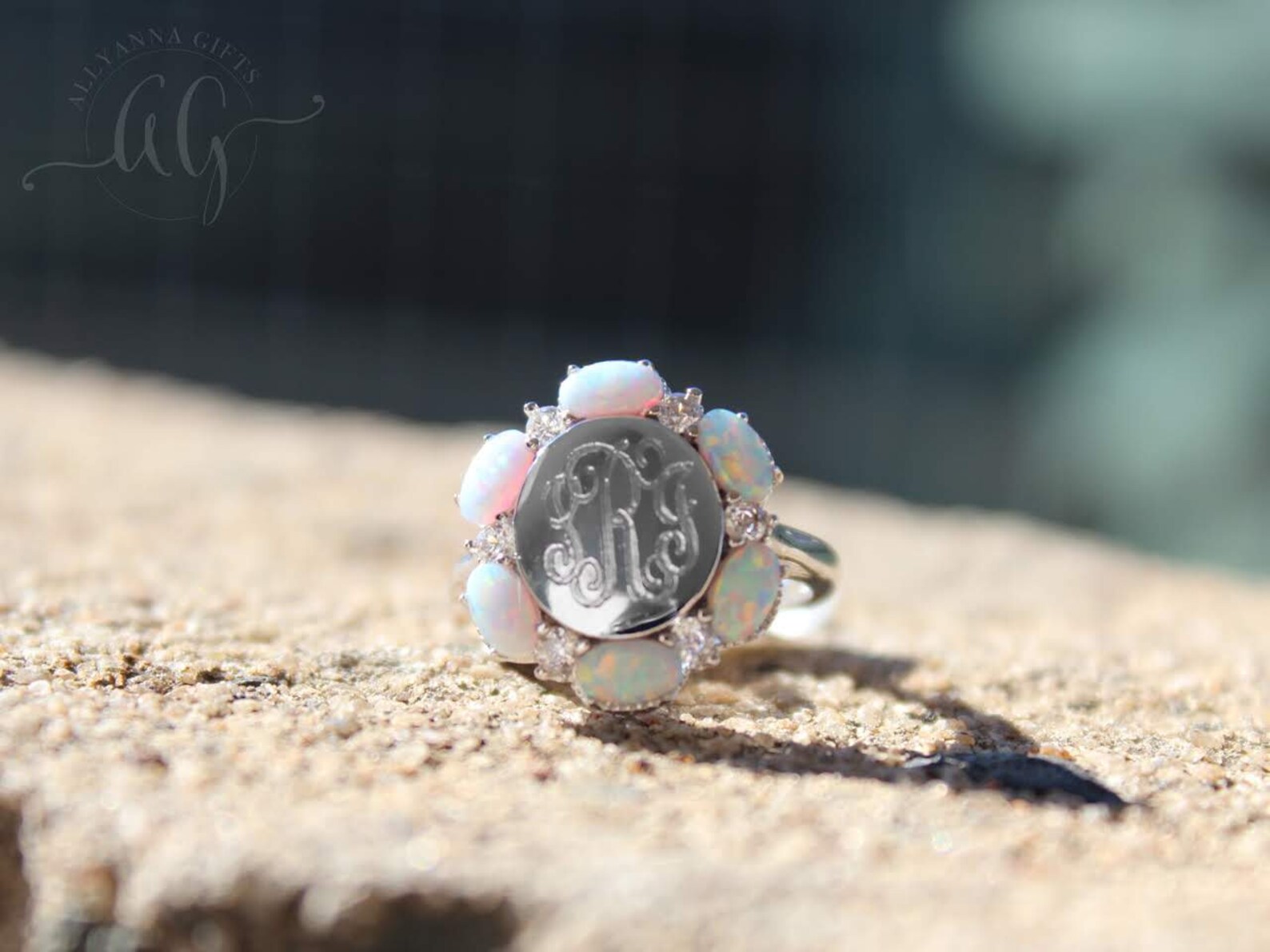 Sterling Silver Monogram Ring Monogram Ring Sterling Silver - Etsy