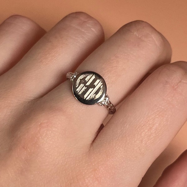 Monogram Ring - Etsy