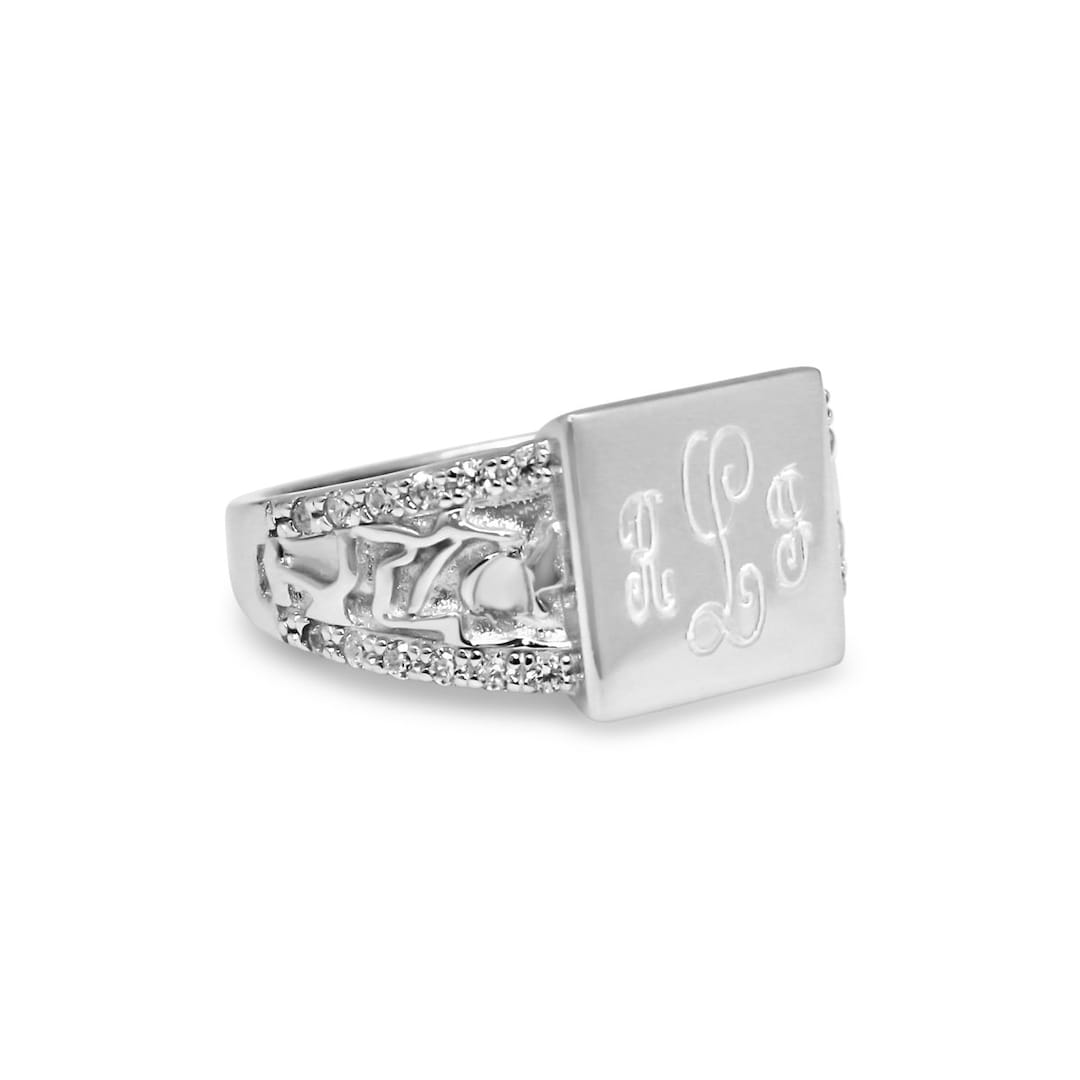 Sterling Silver Destiny Ring, Engravable Ring, Initials Ring, Monogram ...