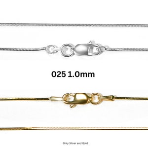 Diamond Cut Snake Chain 925 Sterling Silver 015 and 025 Gauge - Silver ...