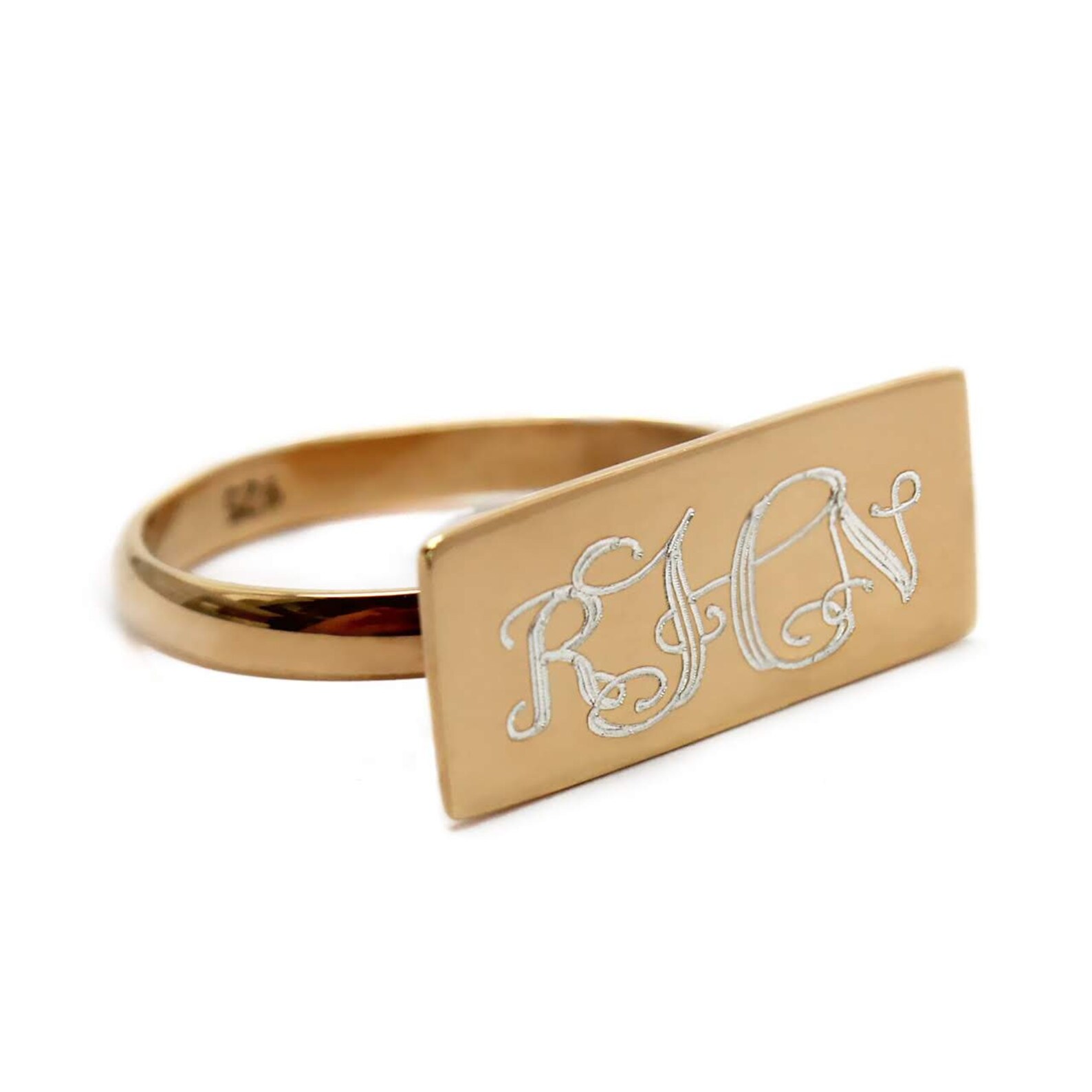 Sterling Silver Name Ring Sterling Silver Bar Ring Monogram - Etsy