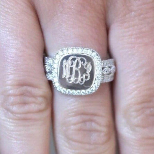 Monogram Ring - Etsy