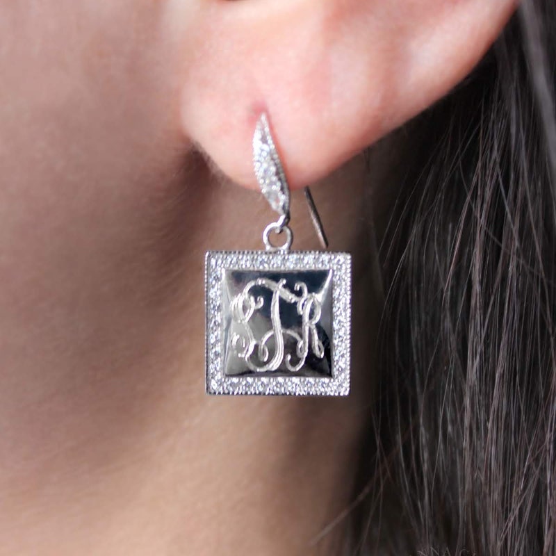 Monogrammed Earring - Etsy
