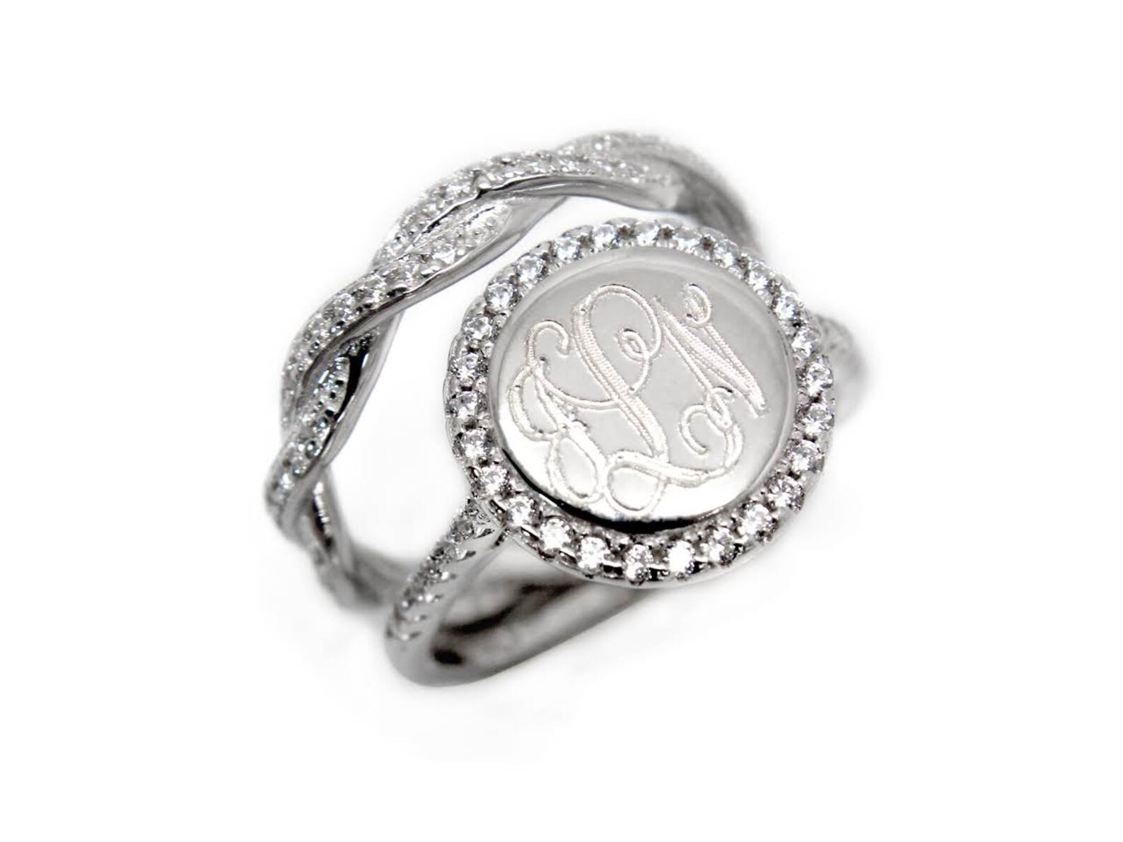 Sterling Silver Monogram Stackable Ring, Sterling Silver Stackable ...