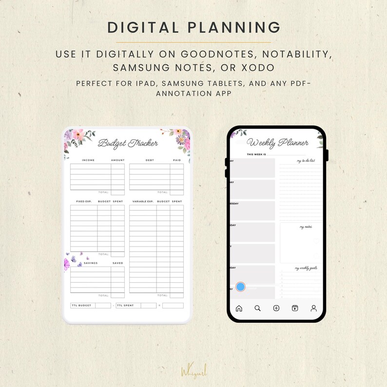 Floral Daily Planner Bundle Template | Aesthetic Illustrated | A4-A6 ...