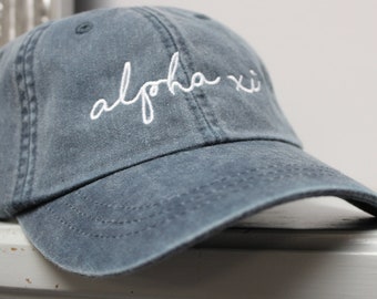 Alpha Xi Delta L/S Baseball Hat Embroidered Baseball Cap // - Etsy