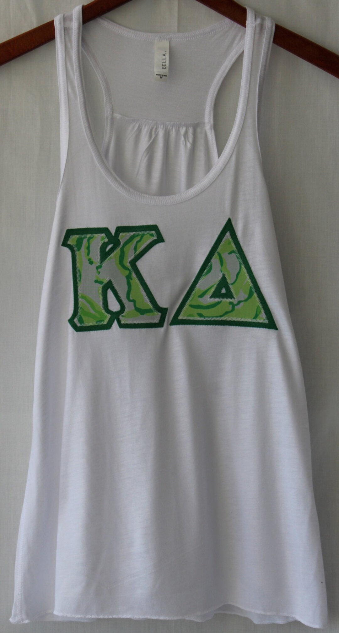 White Bella Tank With Fabric 203C on Kelly Green - Etsy