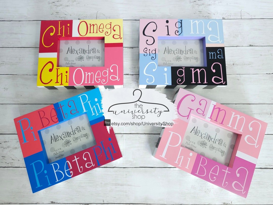 Sorority Picture Frames-alpha Chi Omega, Kappa Delta (KD), Sigma Kappa ...