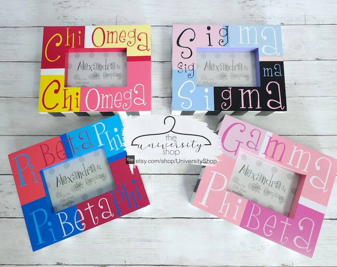 Sorority Picture Frames-alpha Chi Omega, Kappa Delta (KD), Sigma Kappa ...
