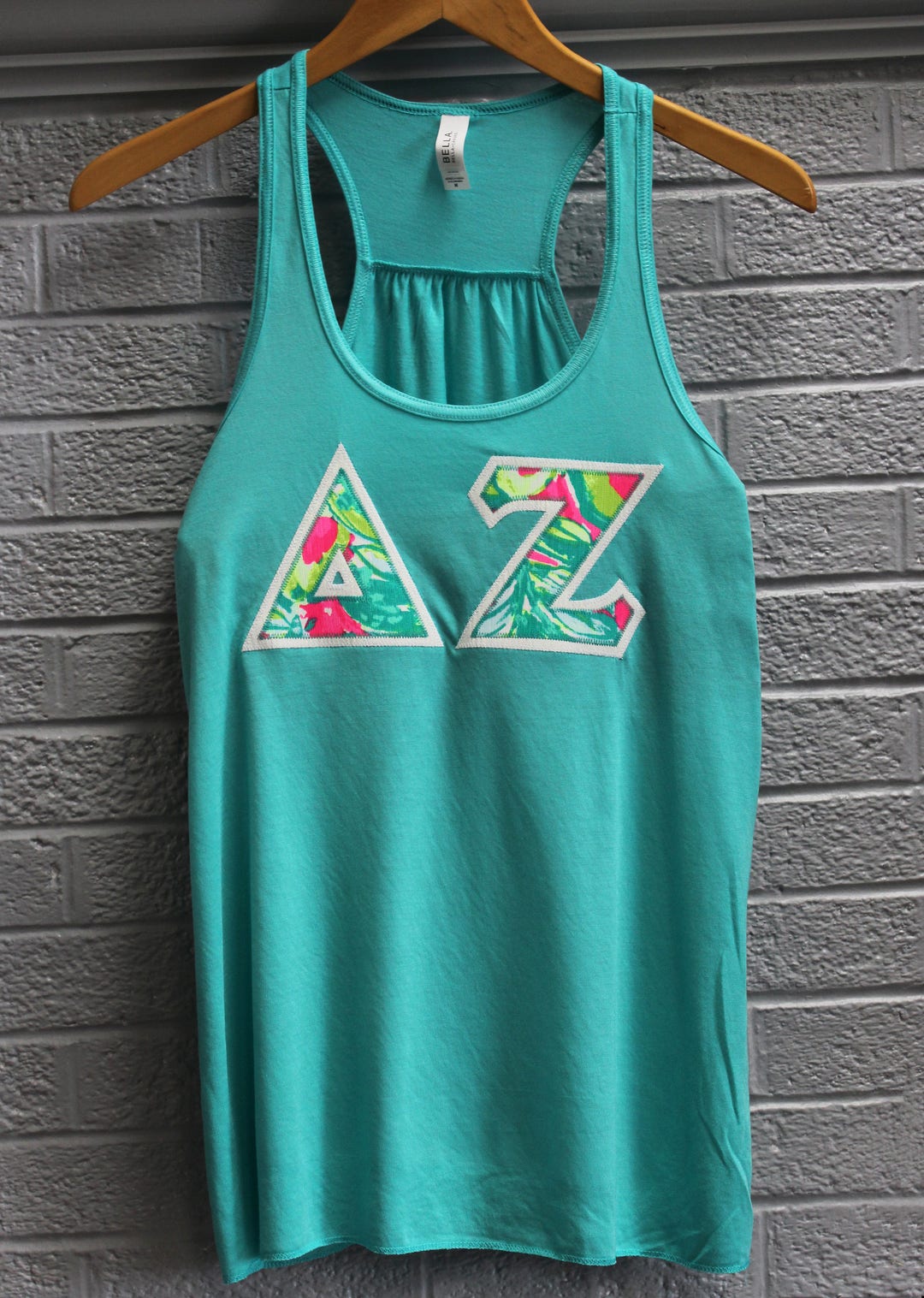 Teal Bella Tank With Fabric 380A on White Glitter - Etsy