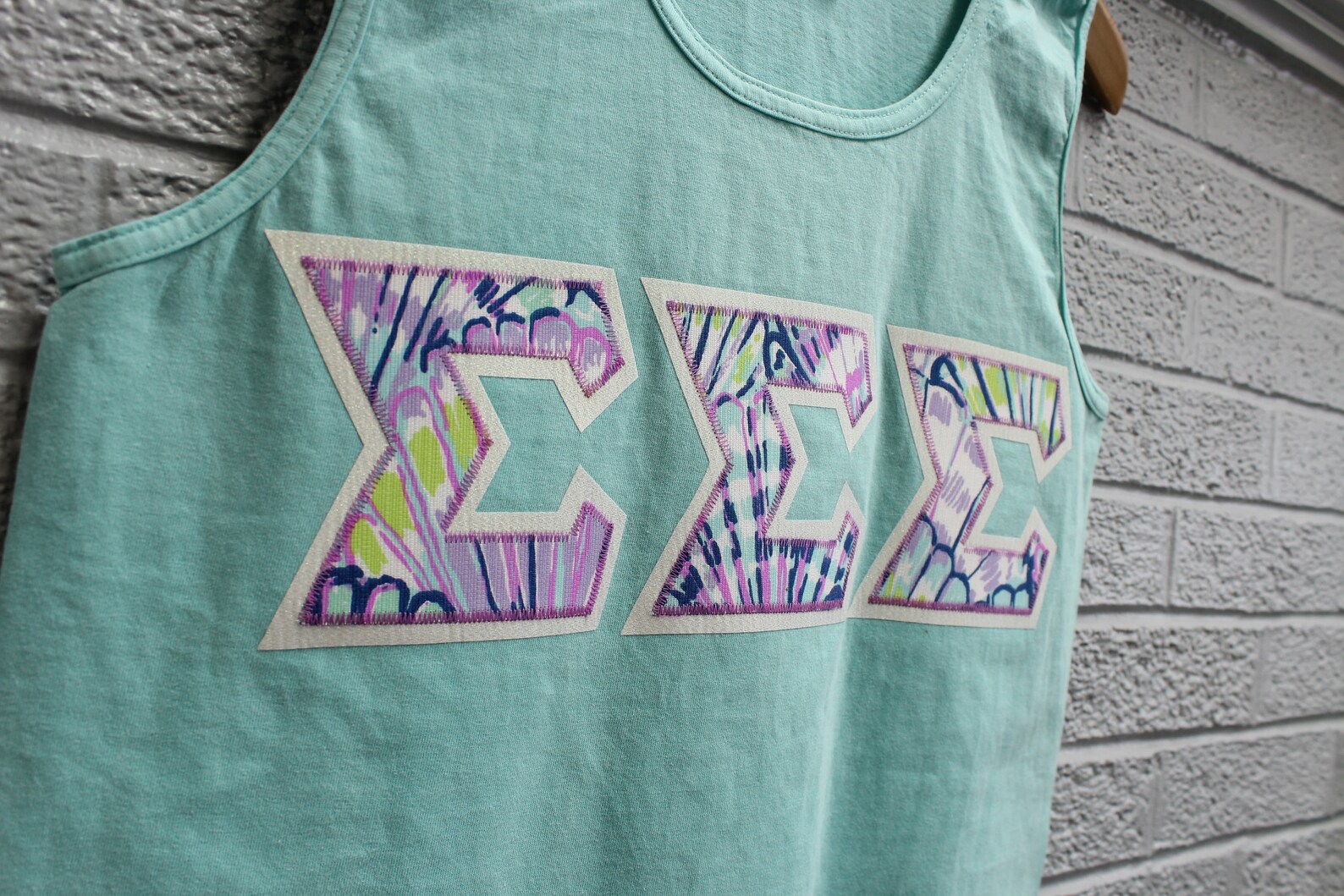 Chalky Mint Comfort Colors Tank With Fabric 31C on Glitter | Etsy