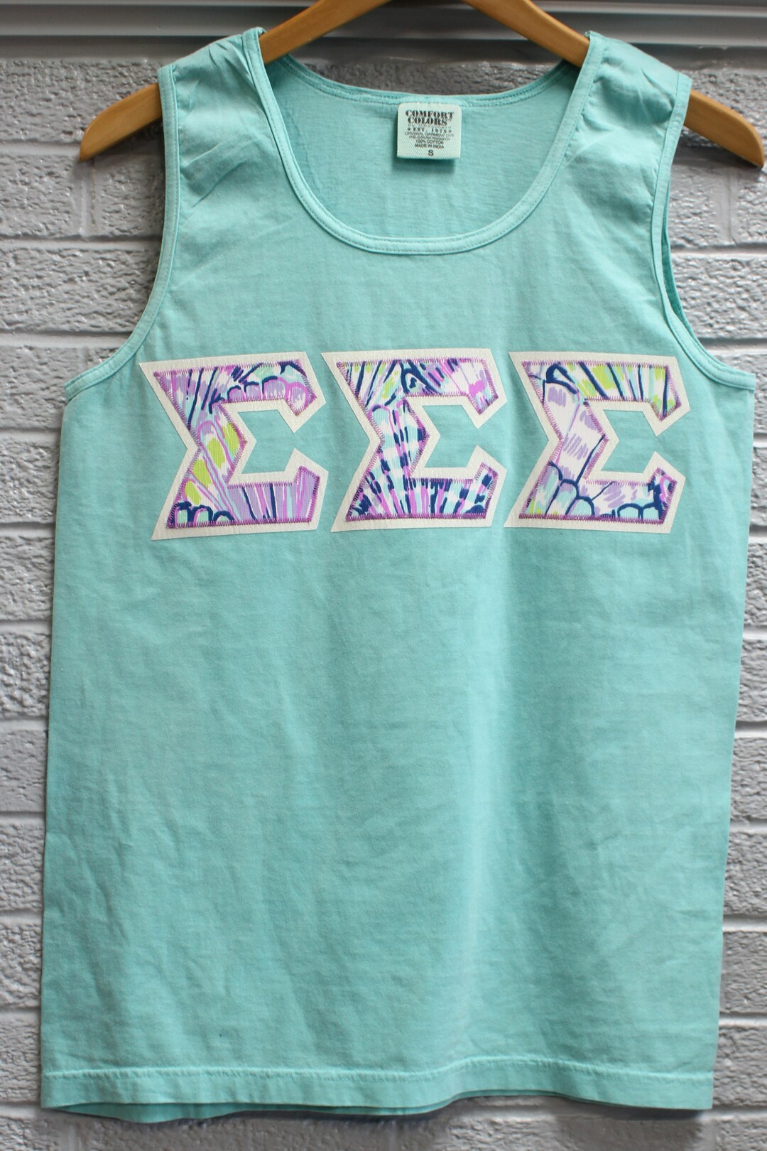 Chalky Mint Comfort Colors Tank With Fabric #31C on Glitter - Etsy
