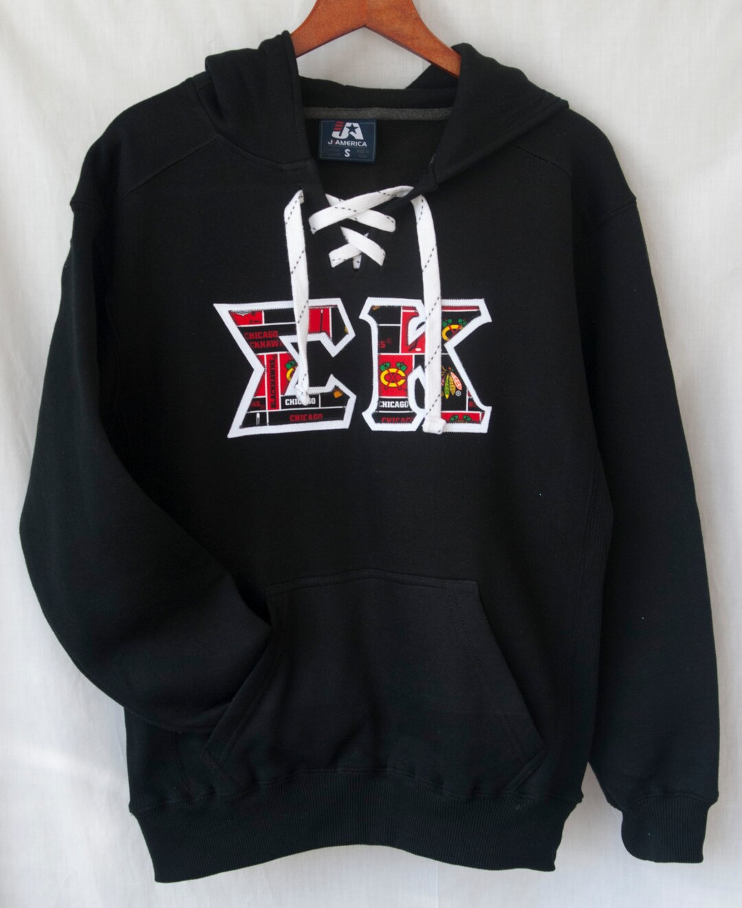 Black Hockey Hood With Blackhawks on White (B) - Etsy
