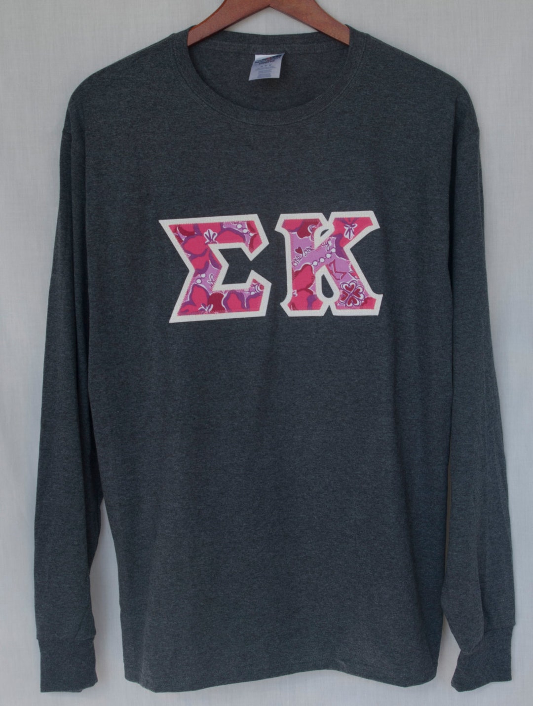 Charcoal Gray Long Sleeve With Sigma Kappa Fabric on Glitter - Etsy