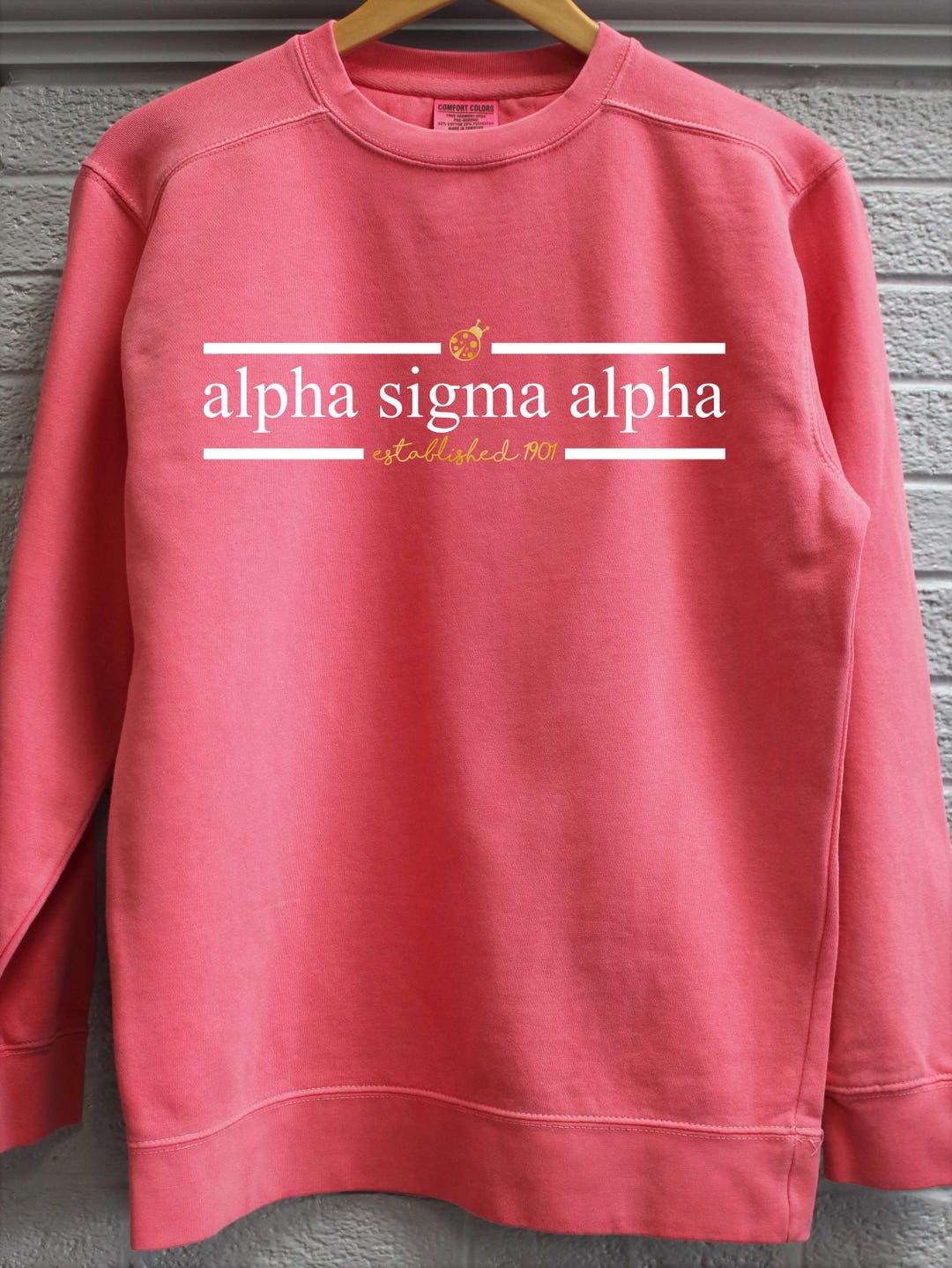 Watermelon Alpha Sigma Alpha Comfort Color Sweatshirt With - Etsy