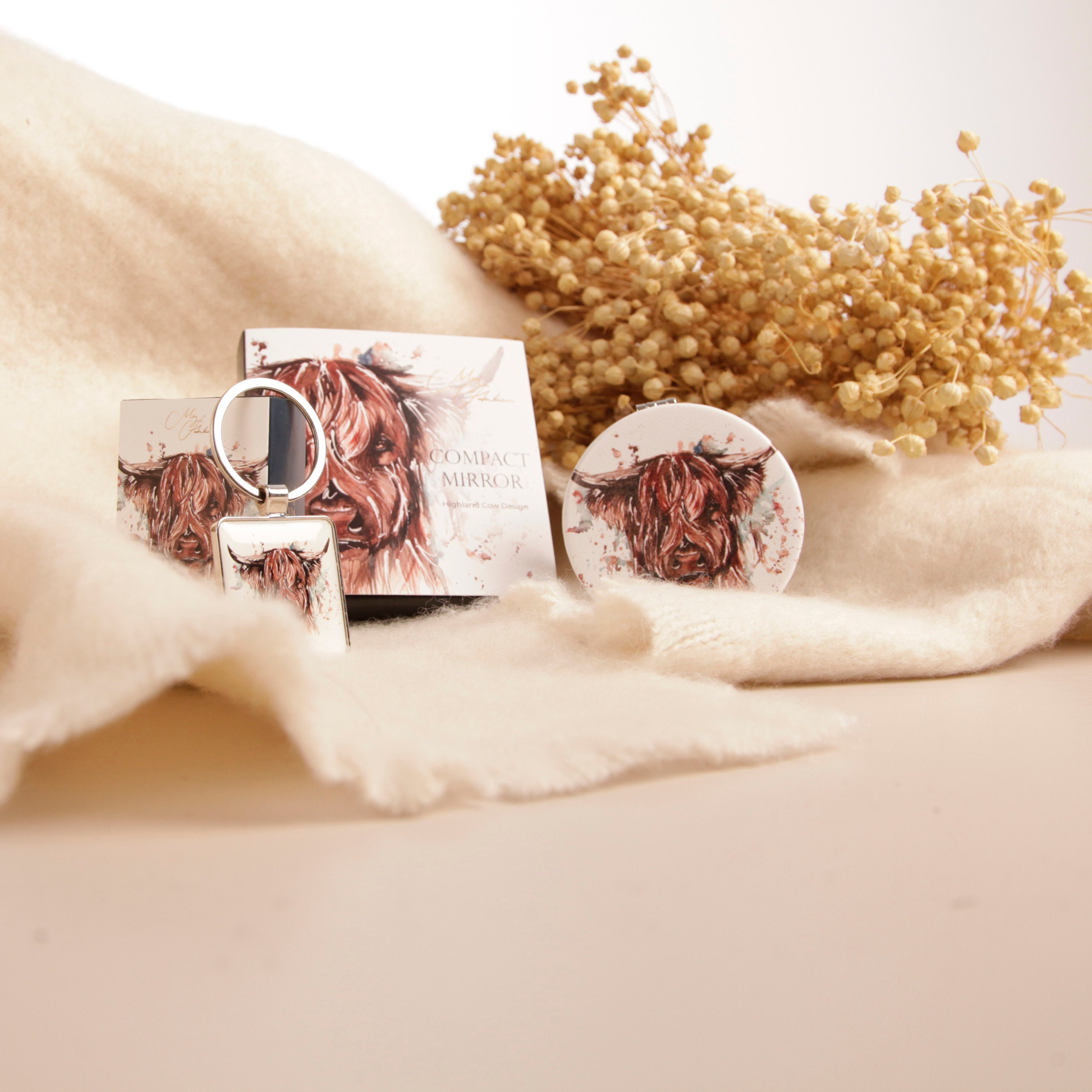 Highland Cow Watercolour Design Keychain Meg Hawkins Accessories - Etsy