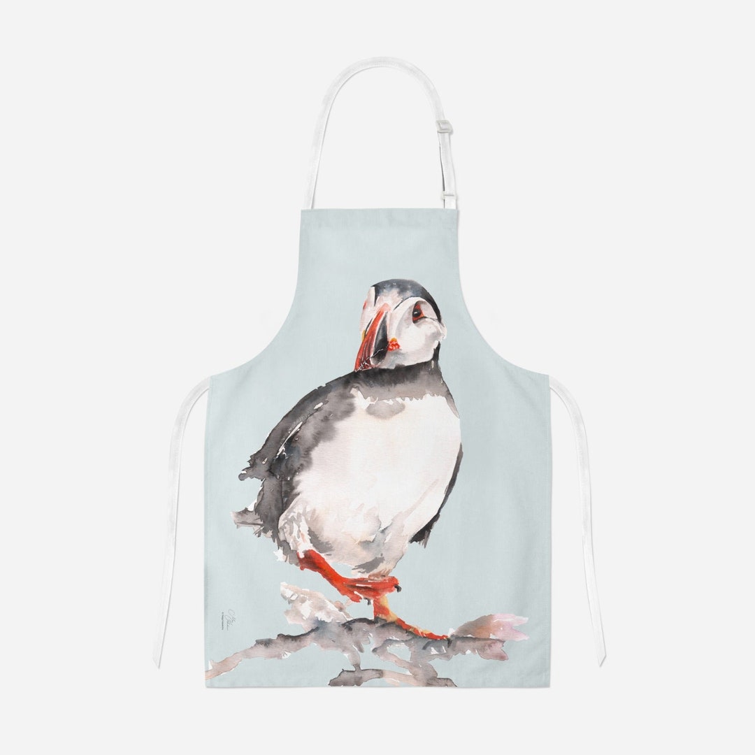 Puffin Adult Apron - Watercolour Design - Etsy