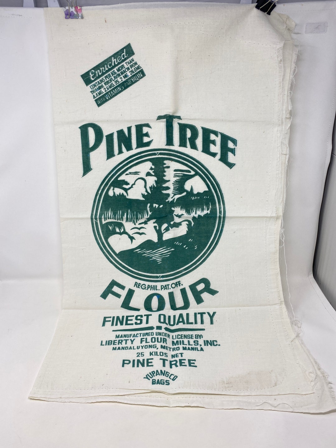 Vintage Pine Tree Flour Bag, 25 Kilos, Metro Manila, 33" by 35" Wide - Etsy