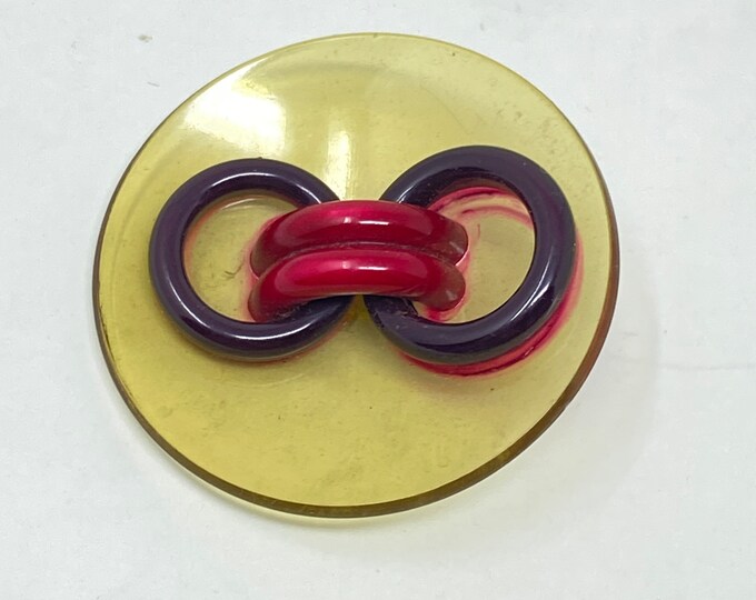 Vintage Transparent Yellow Celluloid Button With Extruded Circles ...