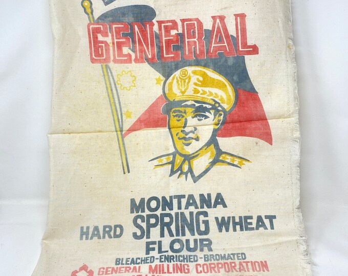 Vintage General Hard Spring Wheat Flour Bag, 25 Kilos, Philippines, 33 ...