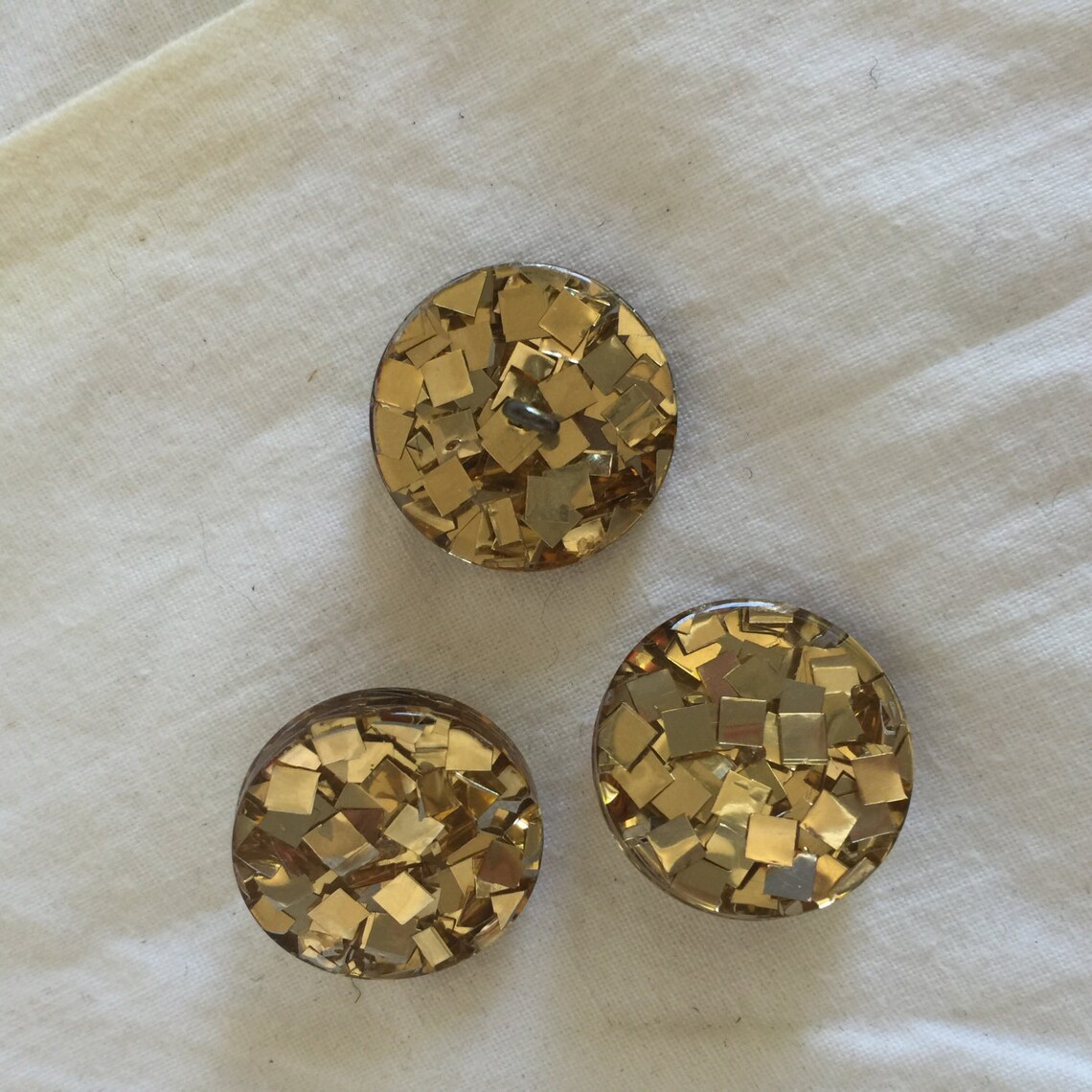 Vintage Clear Plastic Button With Gold Confetti; 7/8" - Etsy