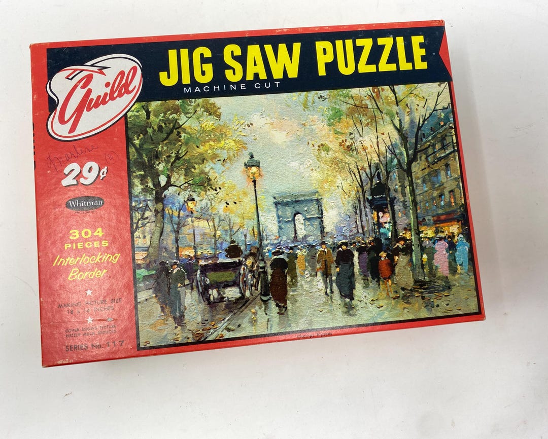 Vintage Guild Jig Saw Puzzle With 304 Pieces, Champs Elysees, Very Good ...